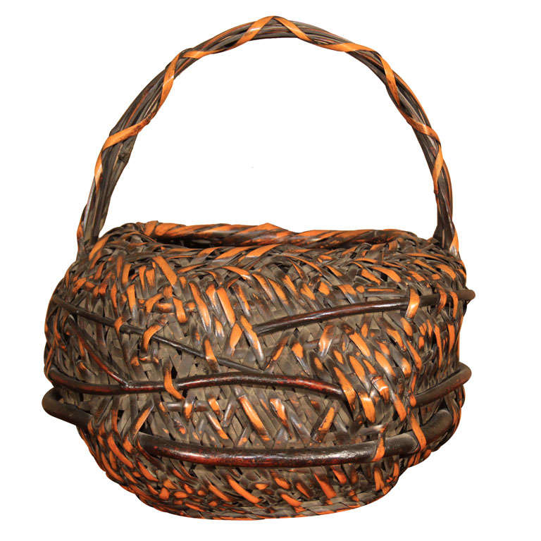 Japanese Bamboo and Cherry Branch Basket at 1stDibs