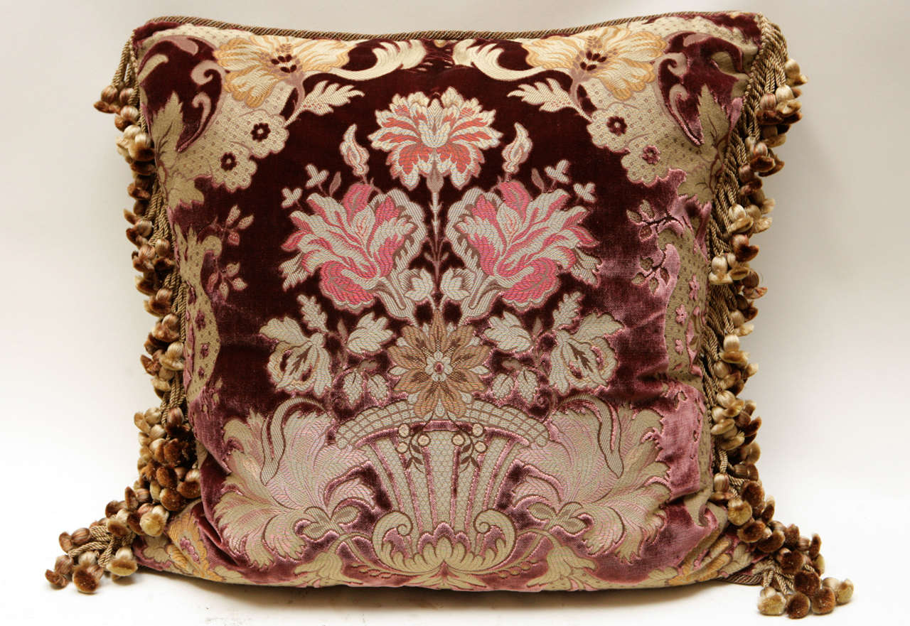 Pair of Italian Cut Silk Velvet Pillows For Sale at 1stDibs | cut ...