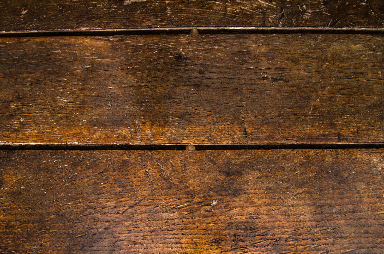 A French Oak Linen-fold Panelled Coffer, 15th Century For Sale at 1stDibs