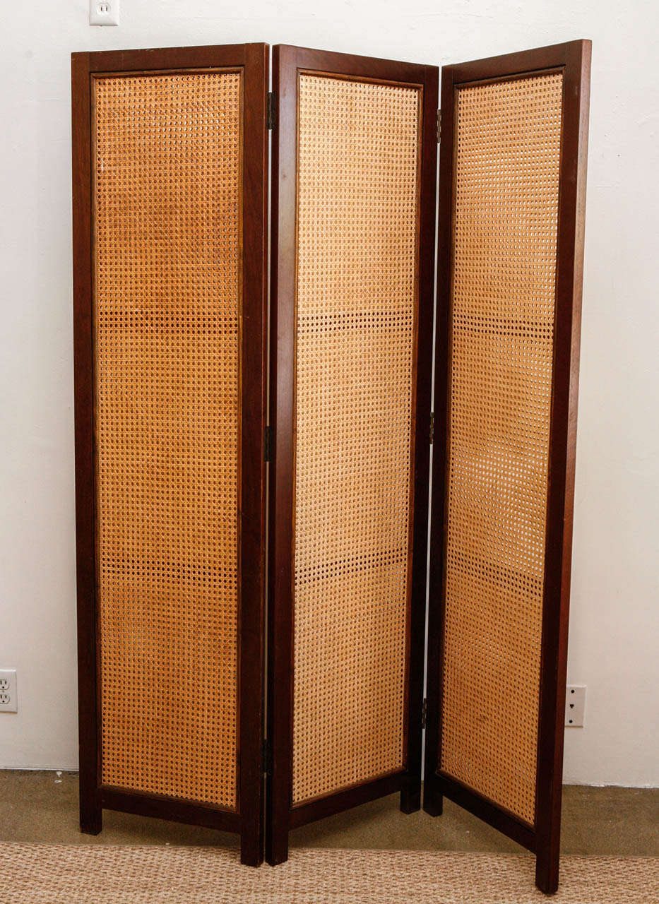 Mid-century Rattan Screen at 1stDibs