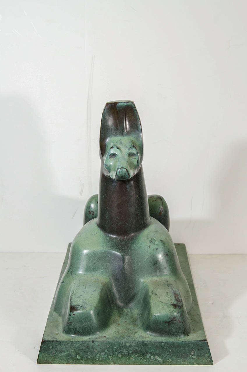 Art Deco Bronze Sculpture of Anubis by Roman Bronze Works For Sale at ...