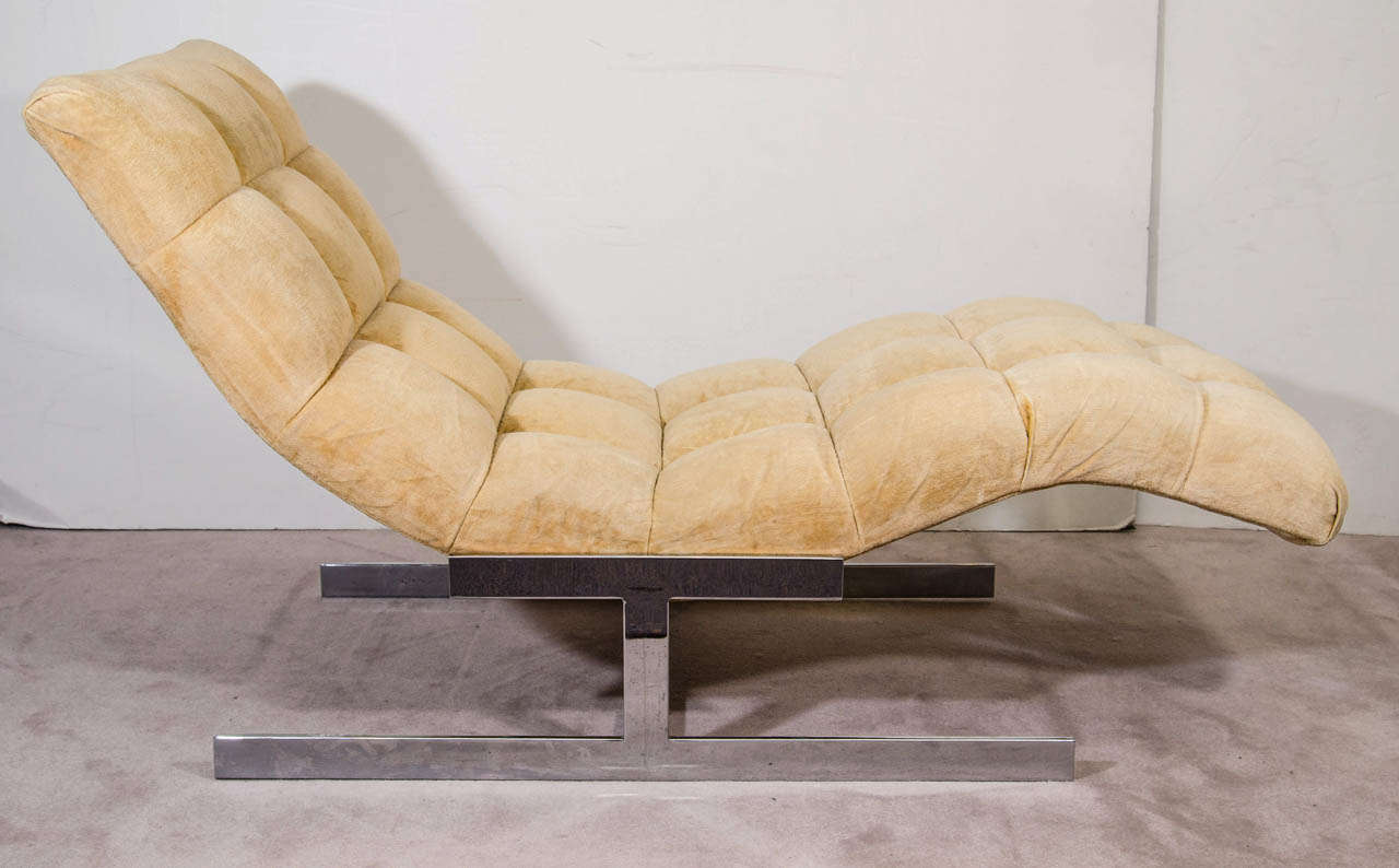 A Mid Century Milo Baughman Sand Colored "Wave" Chair at 1stDibs | wave ...