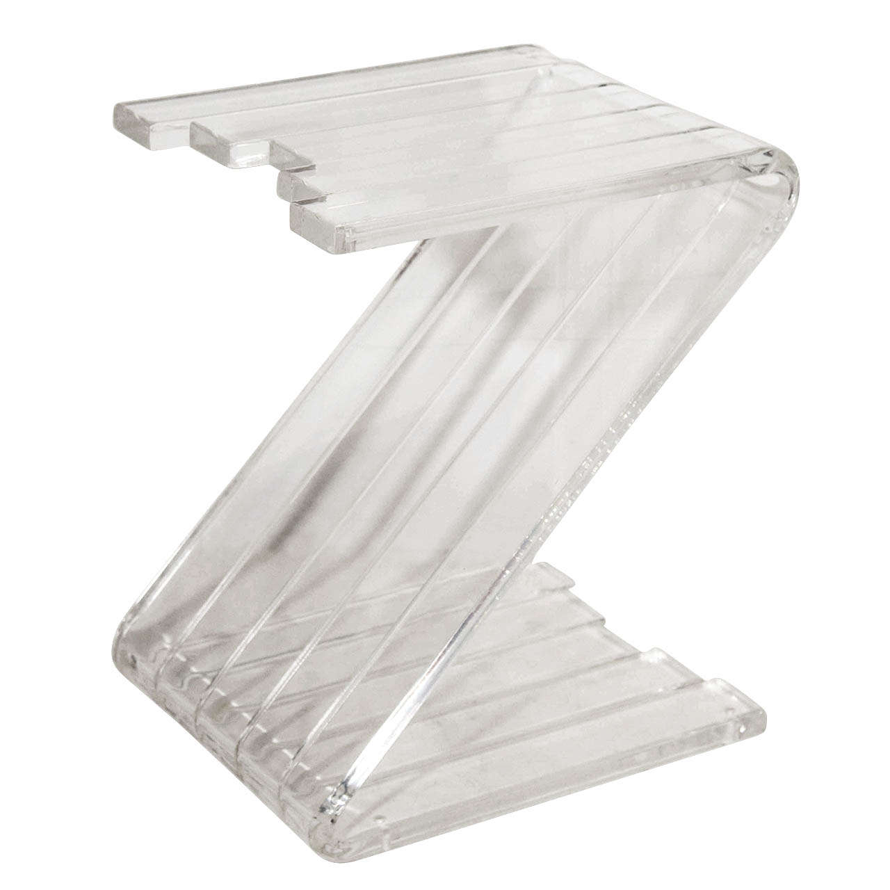 A Mid Century Thick Lucite Z Shaped End Table at 1stDibs