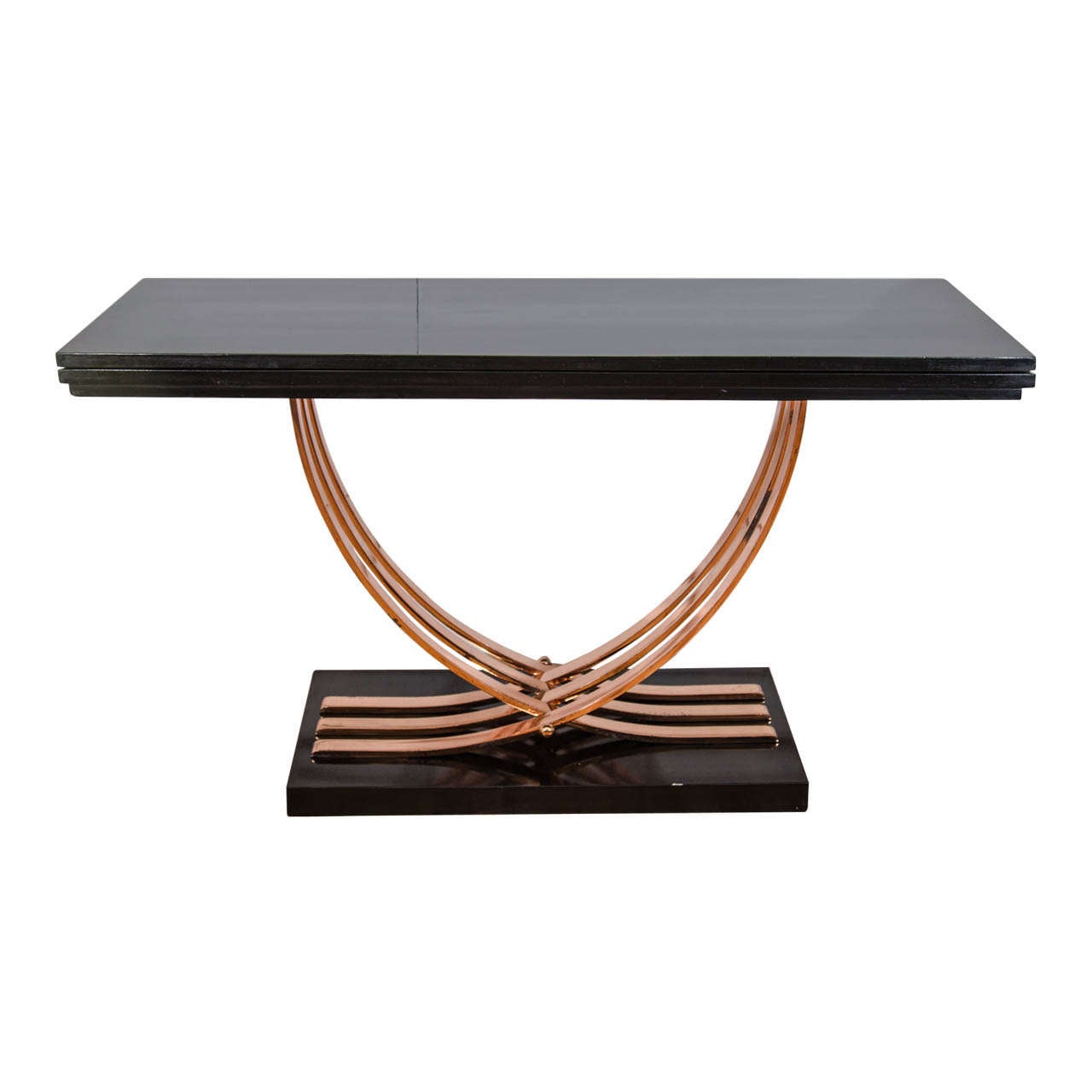 Spectacular Copper Modernist Art Deco Console/Dining Table For Sale at ...