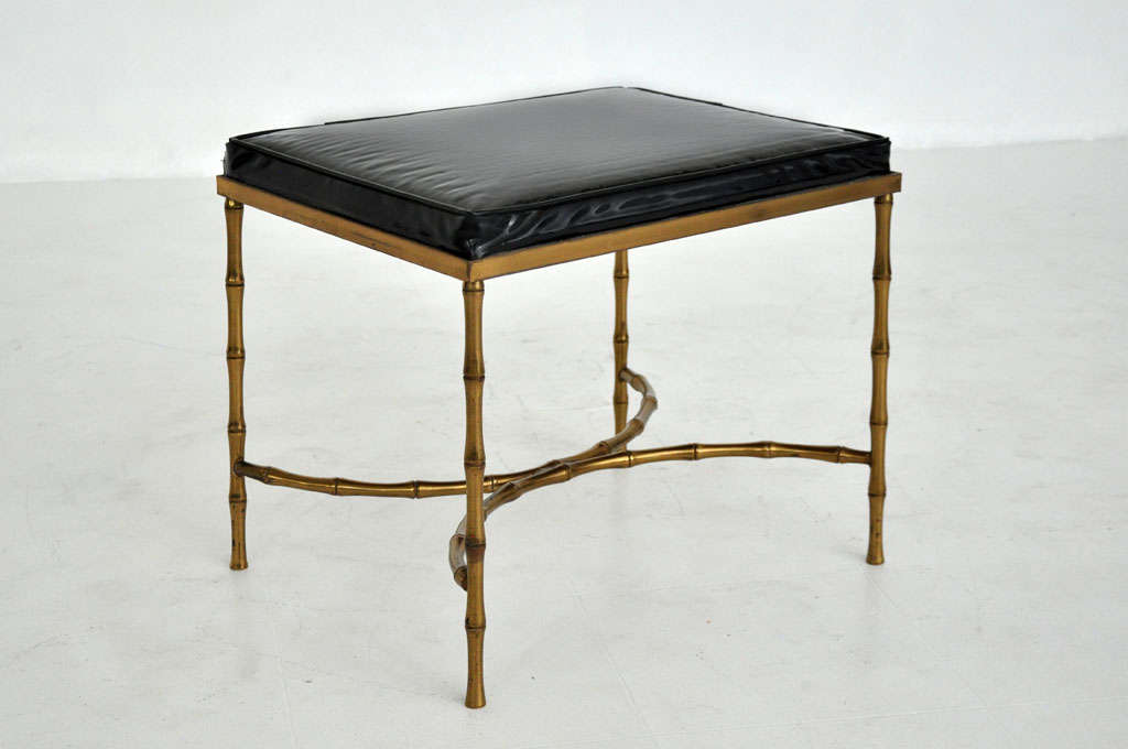 Brass faux bamboo stool at 1stDibs