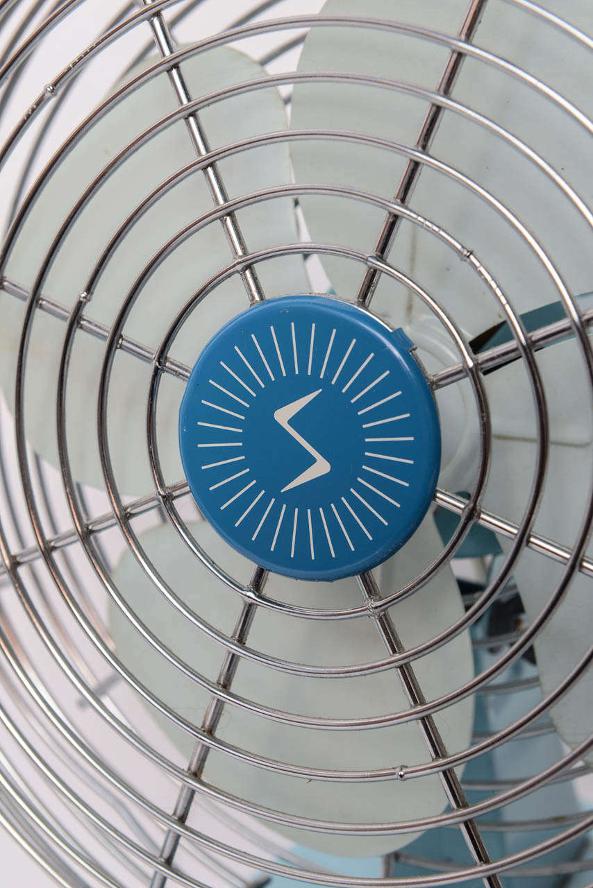 1950s Pair of Metal Turquoise Fan by Superior Electric Products Corp ...