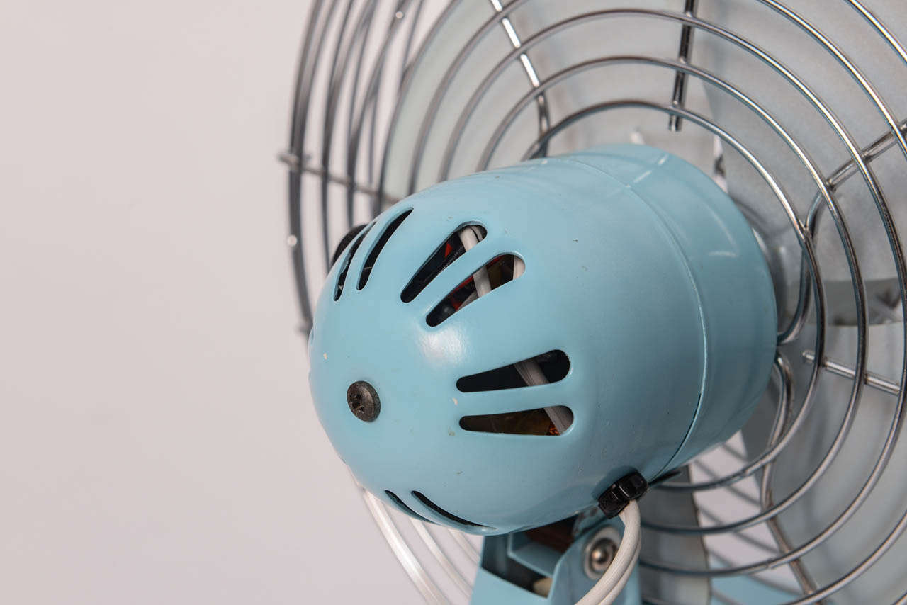 1950s Pair of Metal Turquoise Fan by Superior Electric Products Corp ...