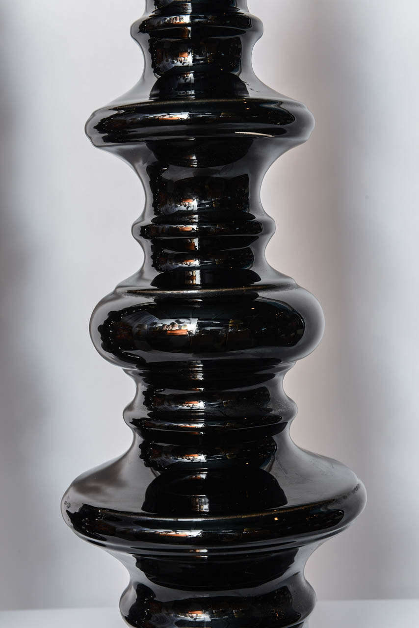 Fabulous Pair of Tall Black Hollywood Regency Style Table Lamps For ...