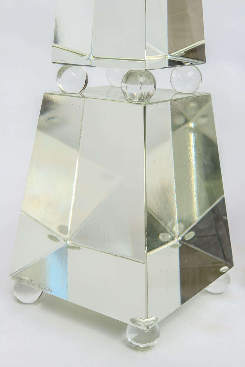 Fine Pair of Monumental Murano Glass Obelisks by Alberto Dona For Sale ...