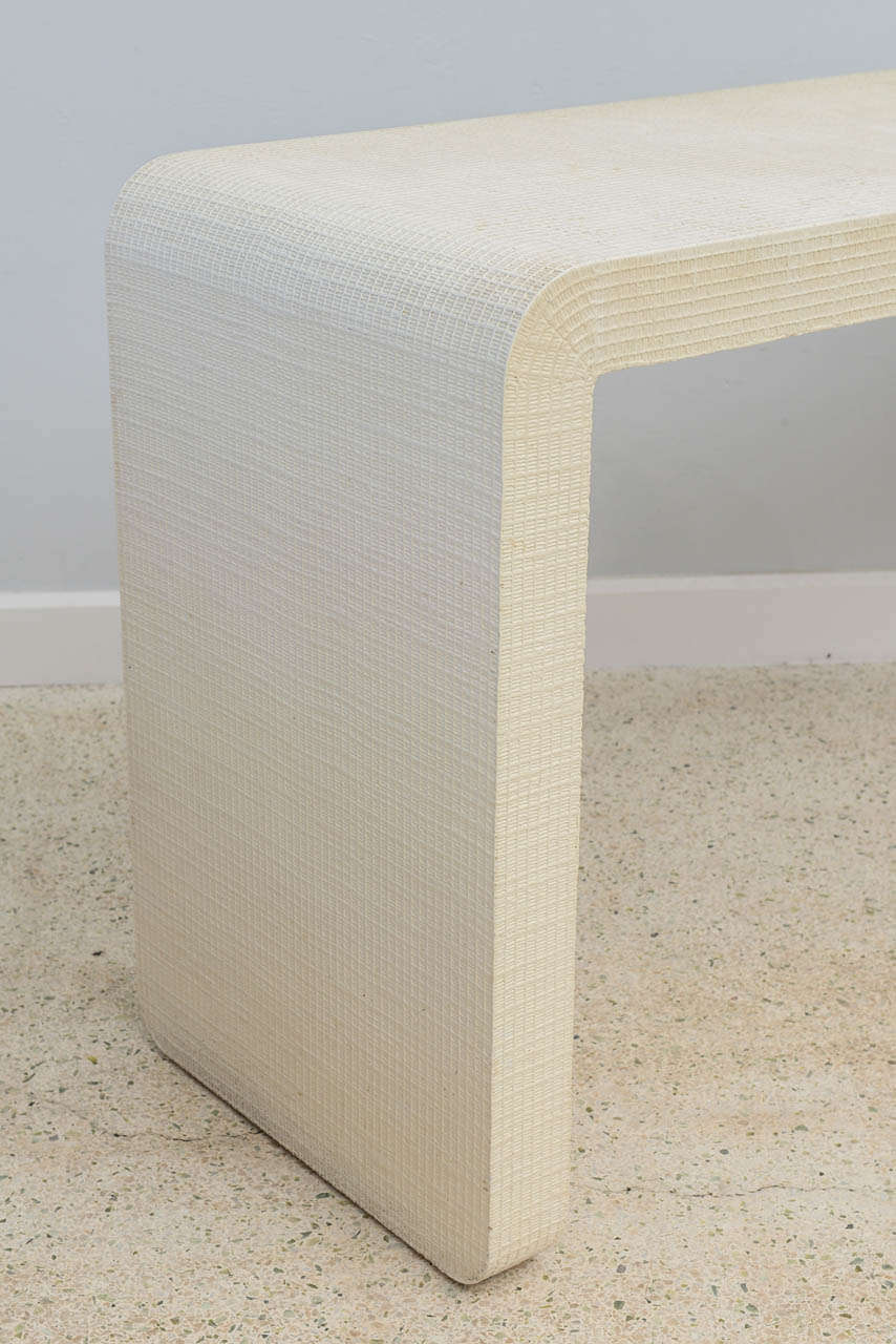 An American Modern White Murano Linen " Waterfall" Console Table, Karl ...