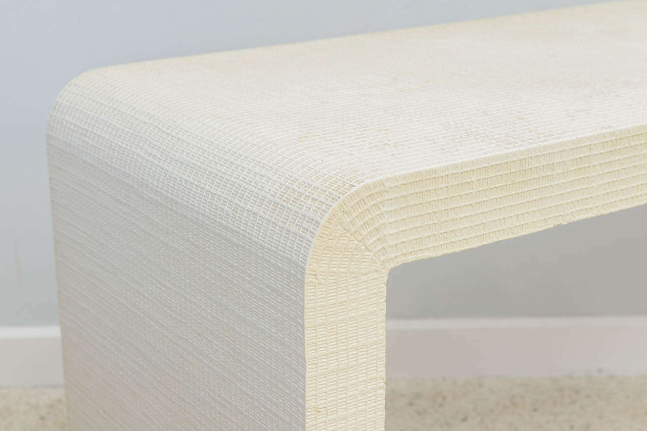 An American Modern White Murano Linen " Waterfall" Console Table, Karl ...