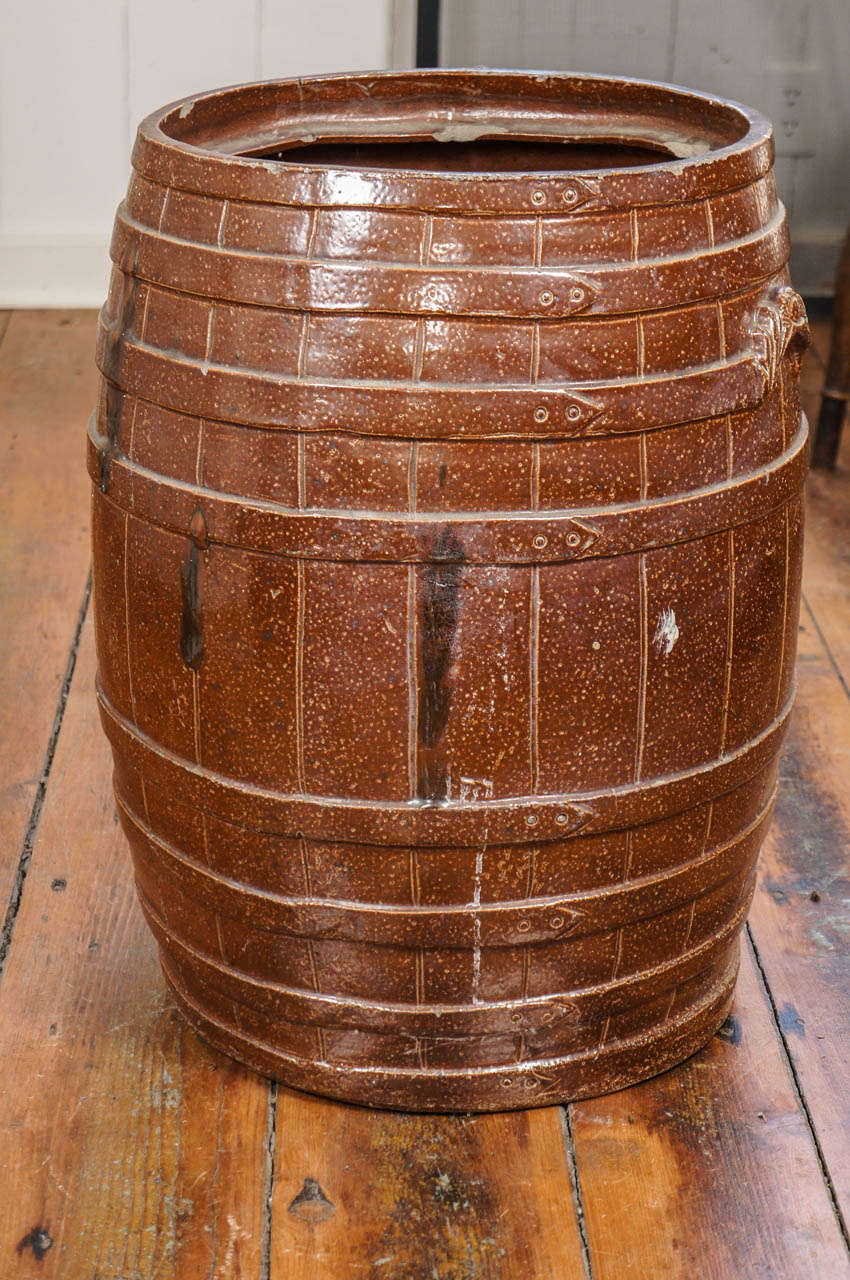 19th Century Stoneware Barrel For Sale at 1stDibs