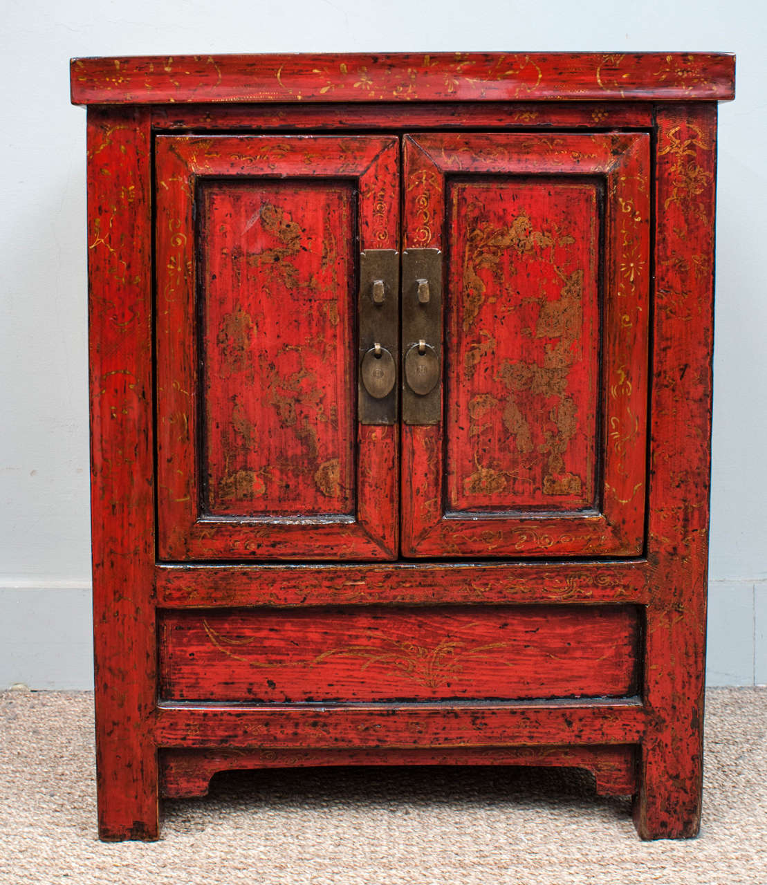 Pair of Chinese Red Lacquer Chests, 19th Century at 1stDibs