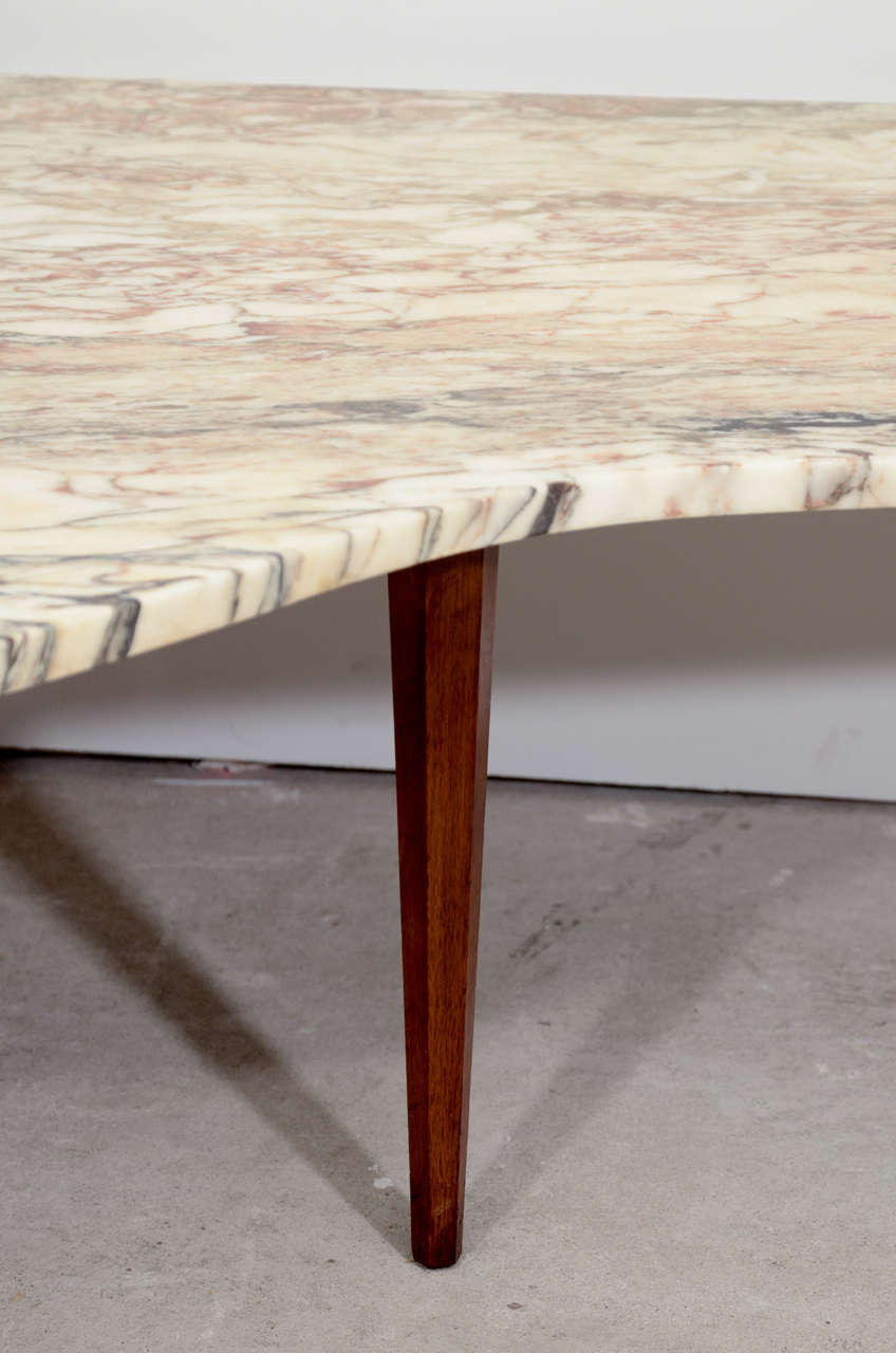 Biomorphic Marble Top Coffee Table For Sale at 1stDibs