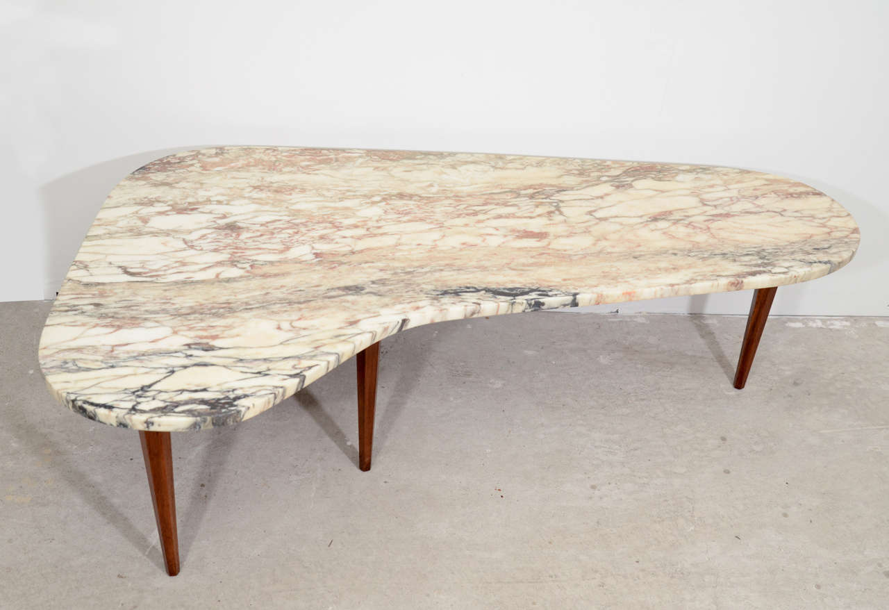 Biomorphic Marble Top Coffee Table For Sale at 1stDibs