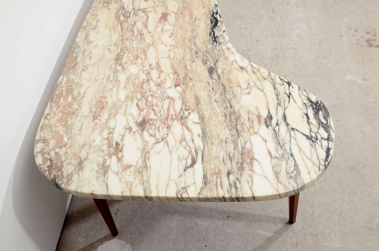 Biomorphic Marble Top Coffee Table For Sale at 1stDibs