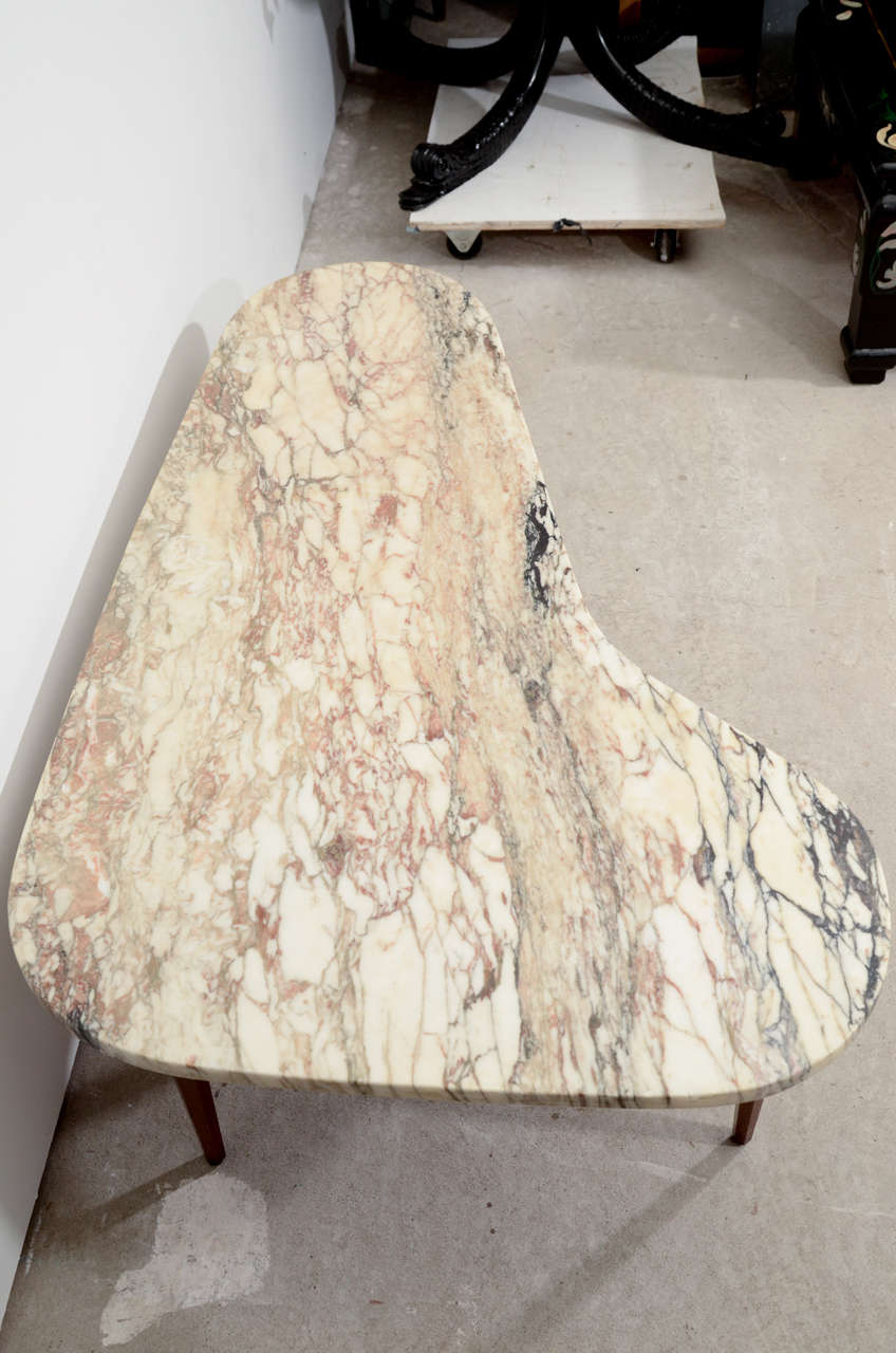 Biomorphic Marble Top Coffee Table For Sale at 1stDibs