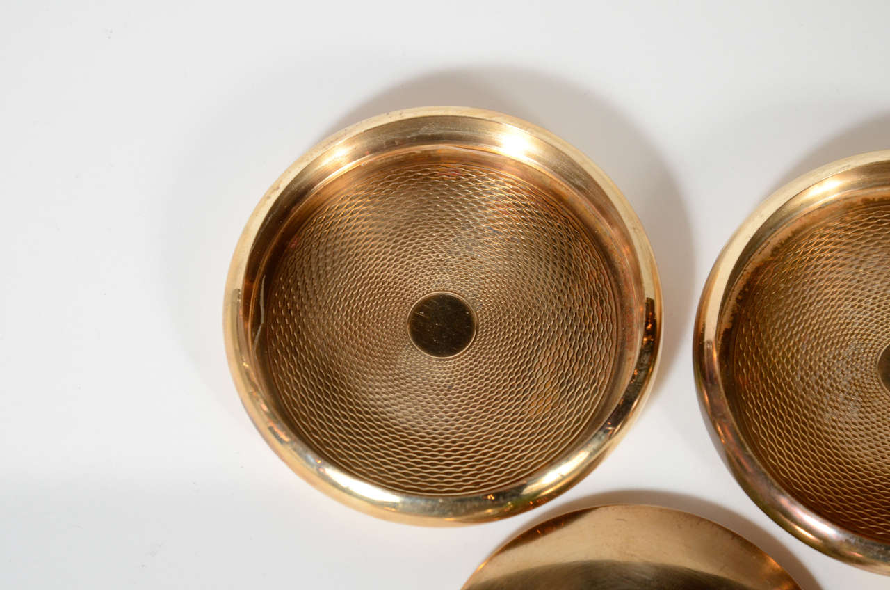 Art Deco Lidded Stacked Coaster Set in Copper and Bakelite at 1stDibs