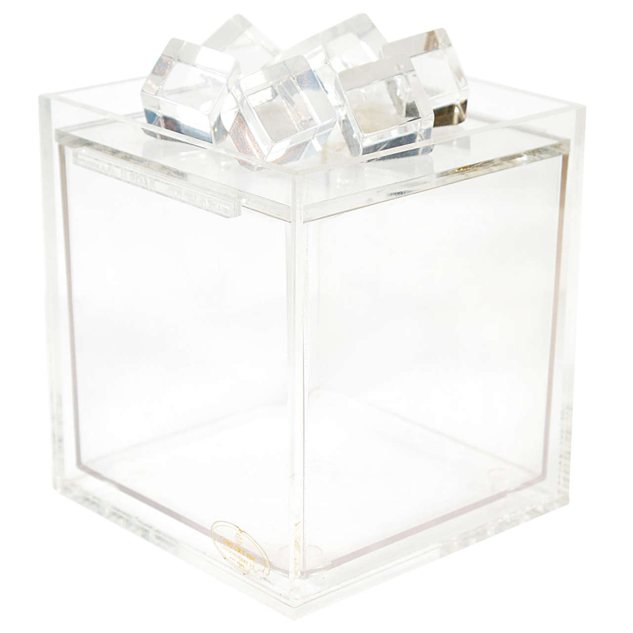 Mid-Century Modernist Lucite Ice Cube Design Ice Bucket at 1stDibs