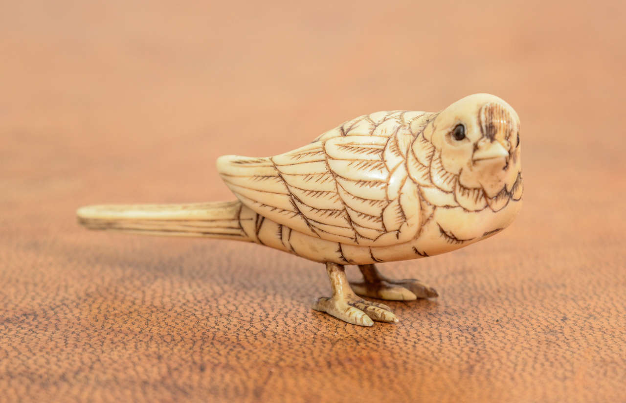 Japanese Meiji Okimono of Bird at 1stDibs