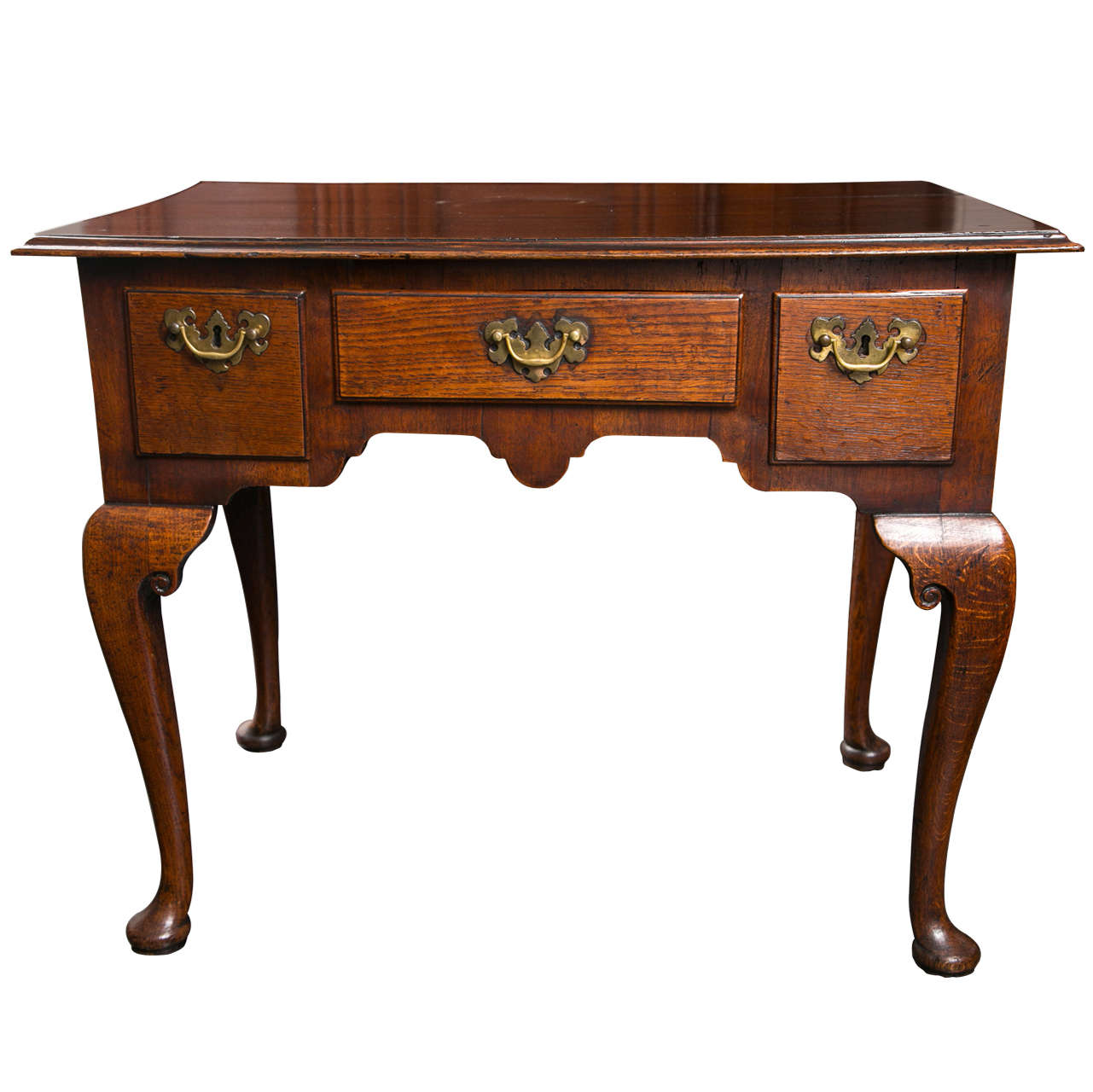 English Oak Lowboy on Cabriole Legs For Sale at 1stDibs