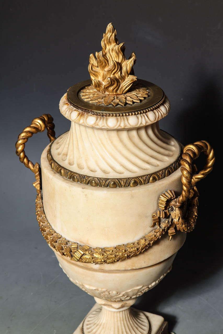 Antique Roman Neoclassical Period Italian Marble and Ormolu Mounted Urn ...