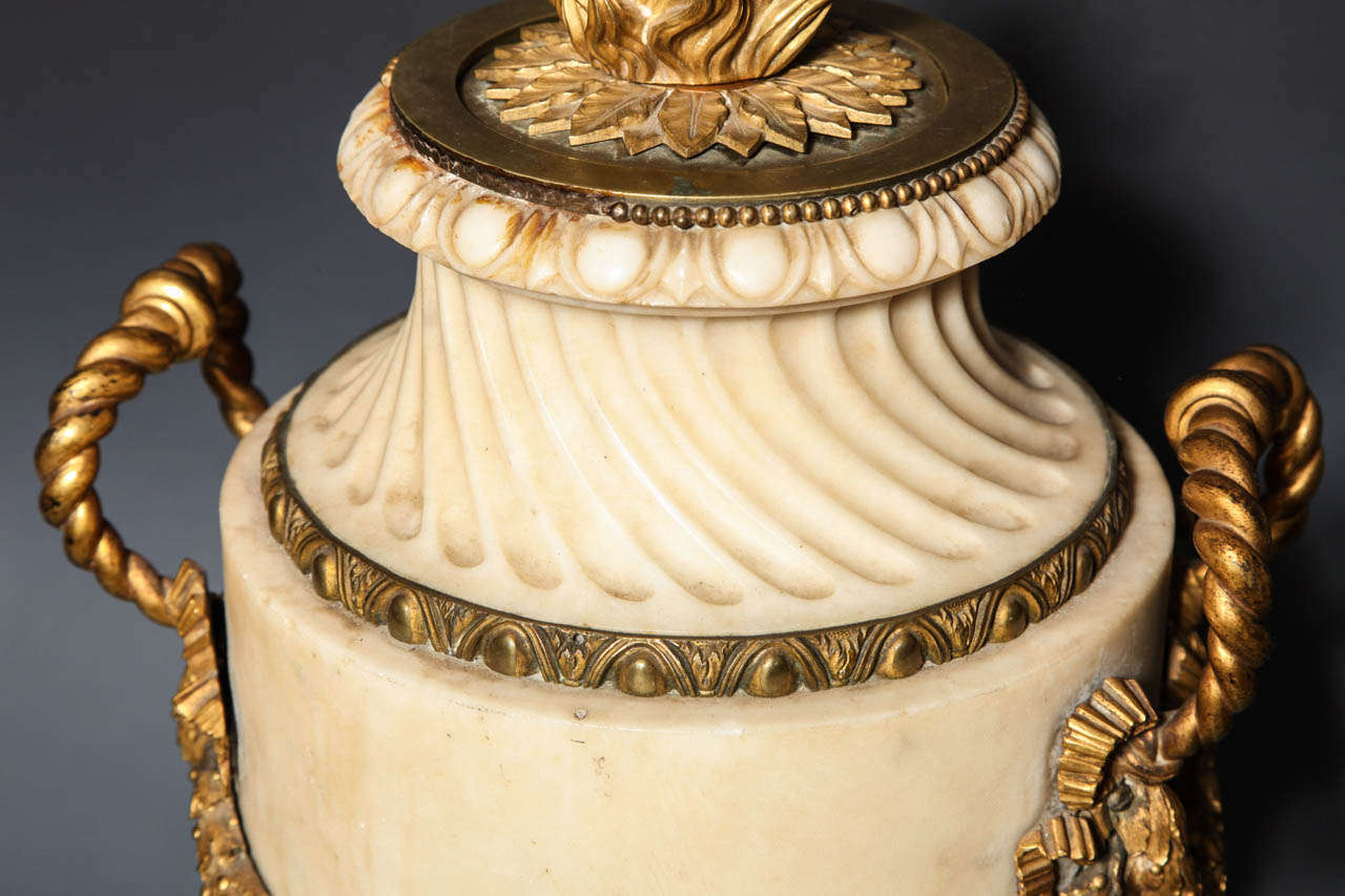 Antique Roman Neoclassical Period Italian Marble and Ormolu Mounted Urn ...