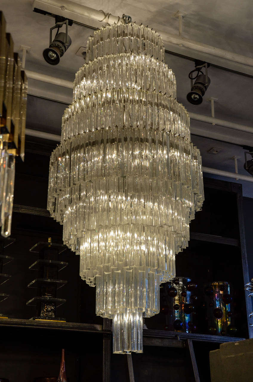 Impressive Murano Glass Fall Chandelier at 1stDibs