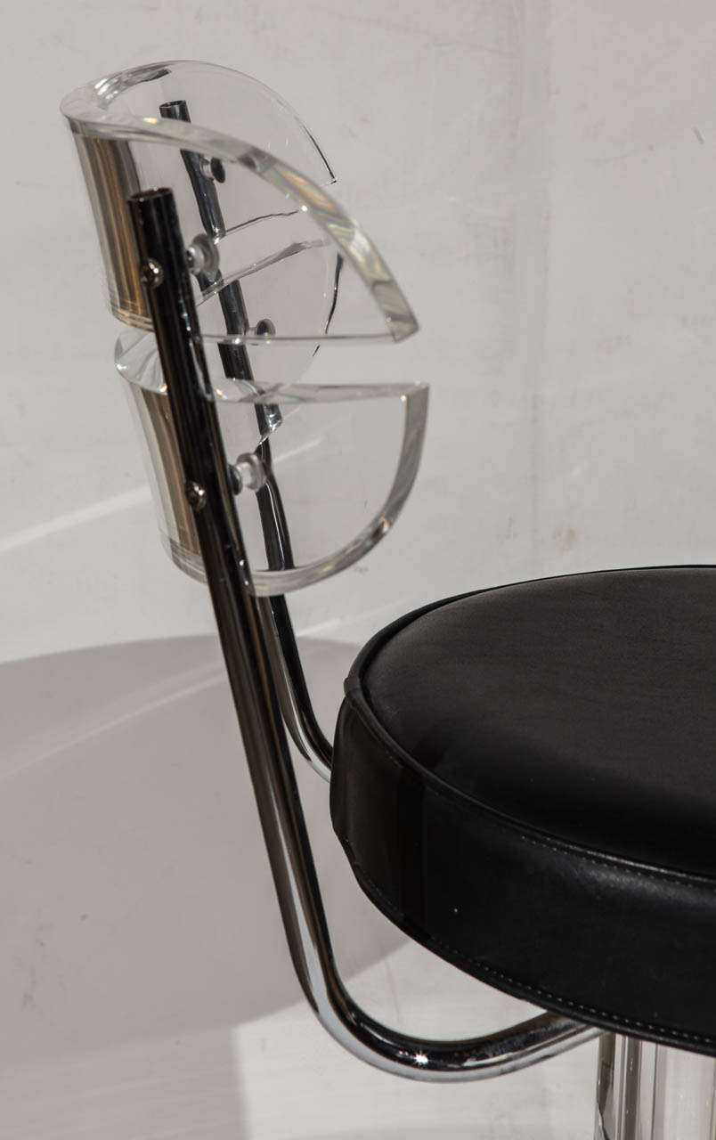 Pair of Mid Century Lucite Bar Stools at 1stDibs | vintage lucite bar ...