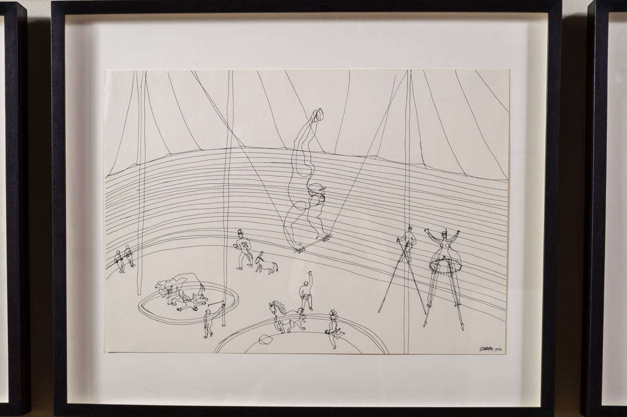 Alexander Calder (1898-1976) Framed Circus Drawings at 1stDibs