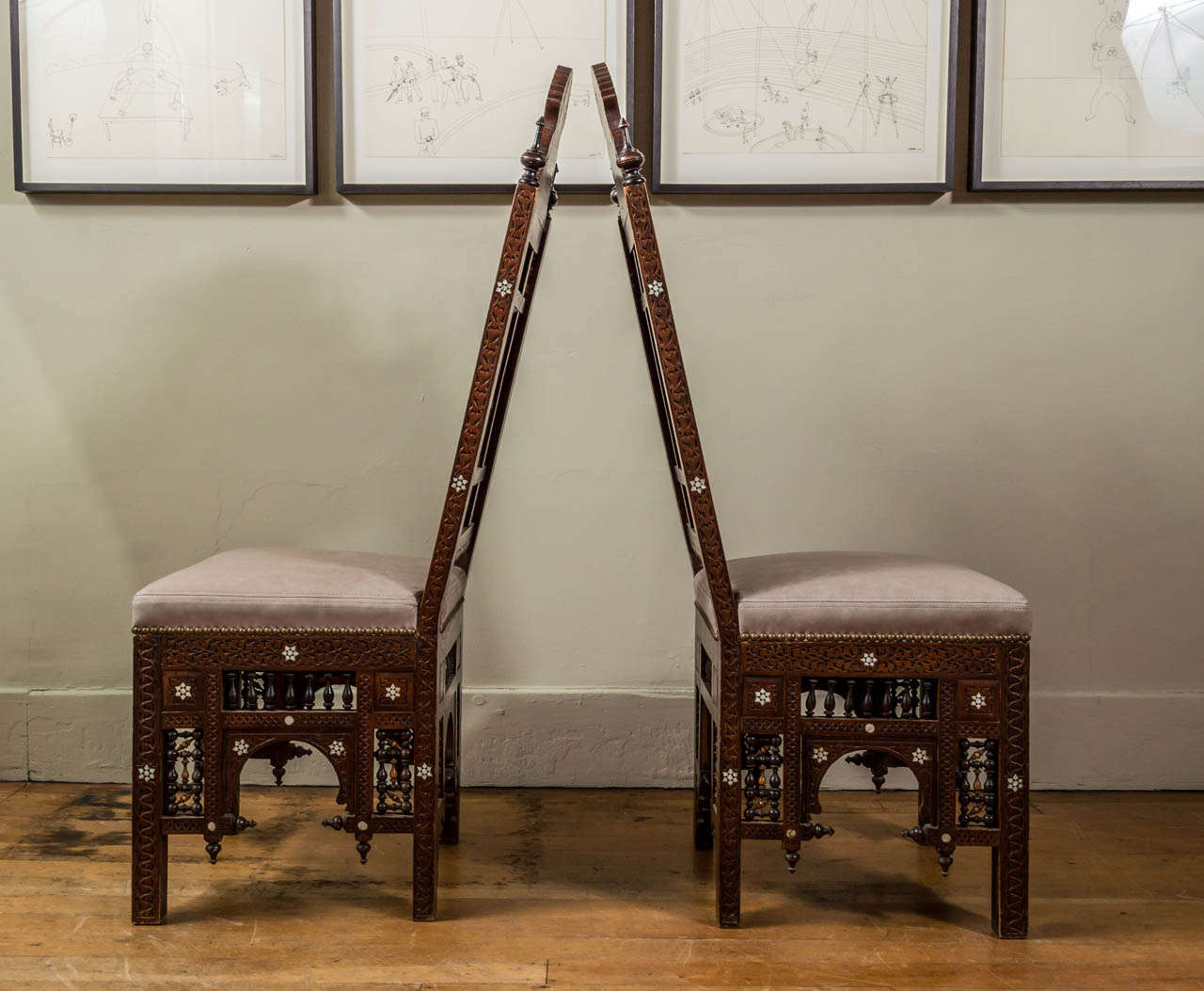 Pair of Moroccan North African Chairs For Sale at 1stDibs