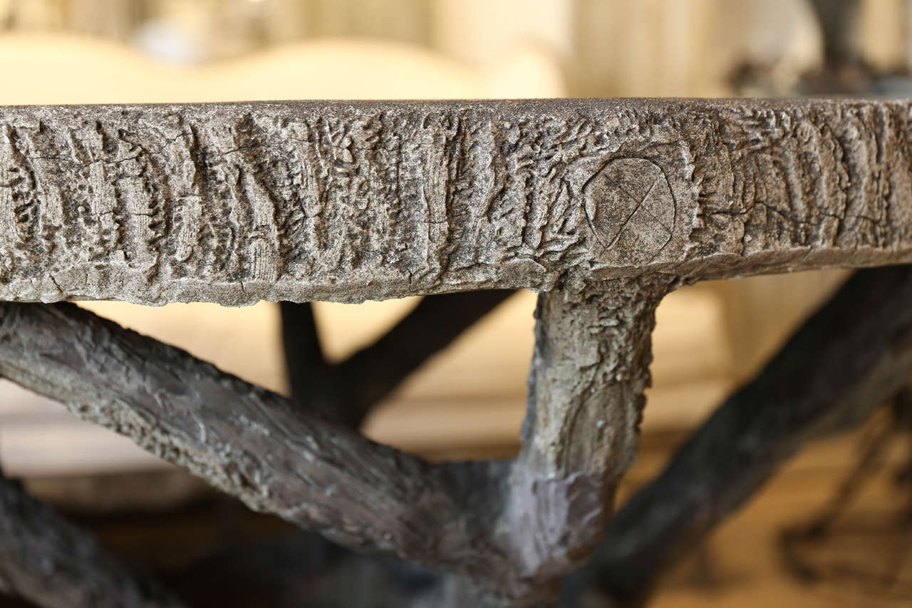 Vintage Round Faux Bois Table at 1stDibs | faux bois dining table, faux ...