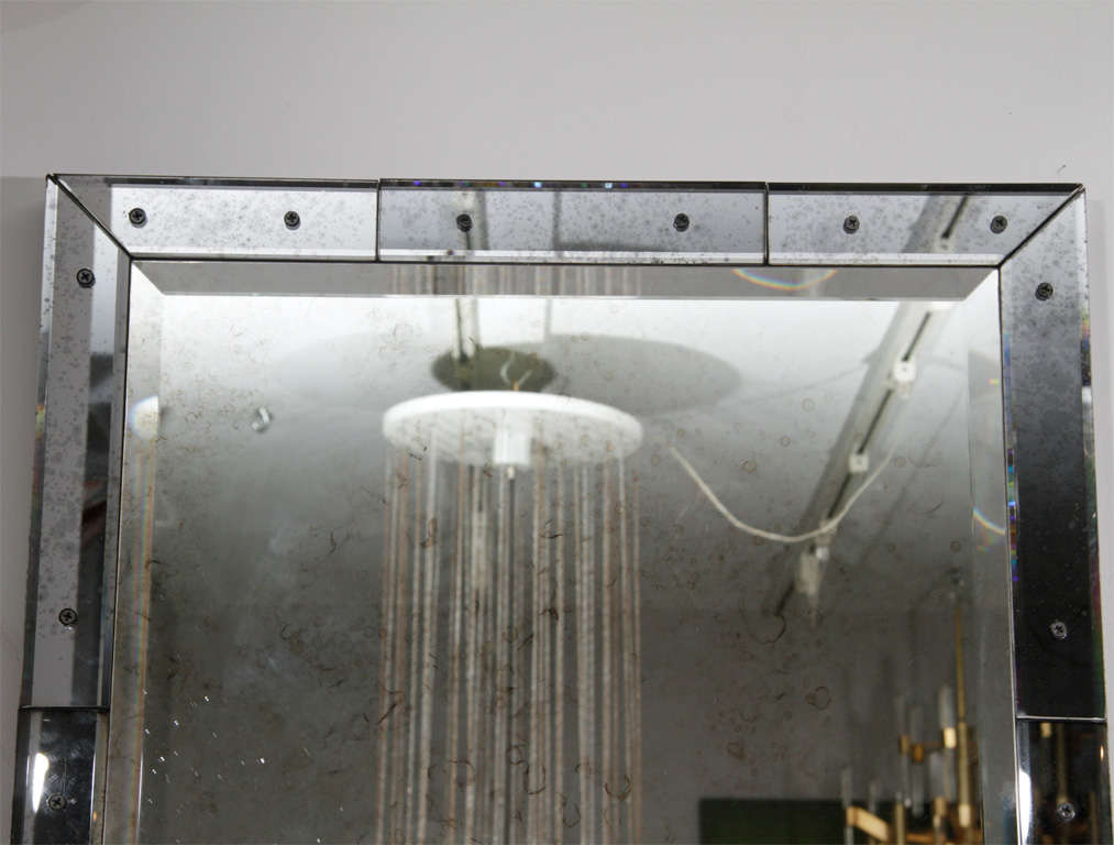 Custom Deco Style Distressed Smoke Mirror For Sale at 1stDibs