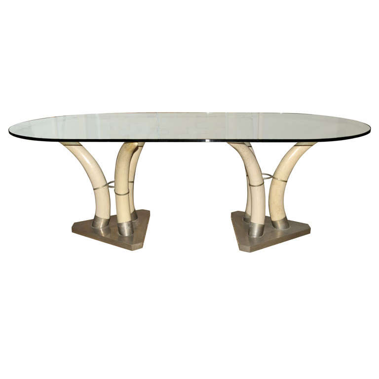 Elephant Dining Table With Glass Top - Glass Designs