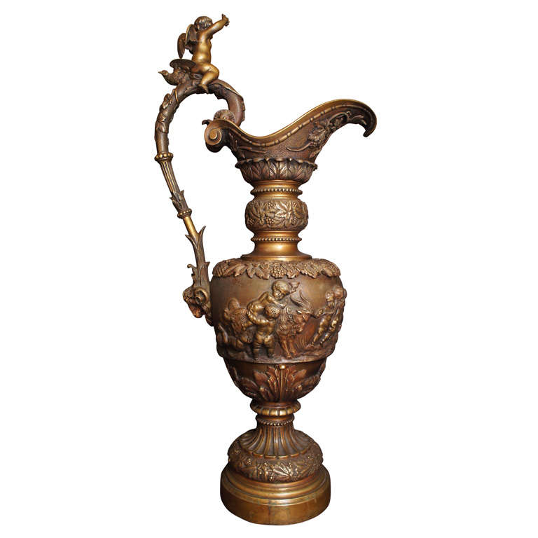 Cast Bronze Renaissance Revival Ewer of Massive Size For Sale at ...