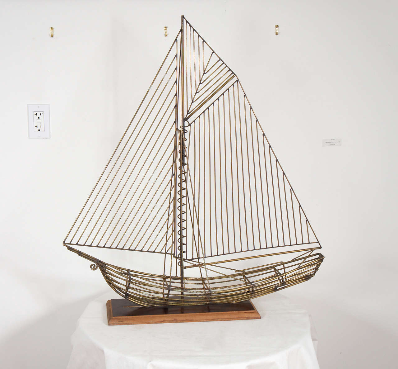 Curtis Jere, Metal Sail Boat Sculpture at 1stDibs