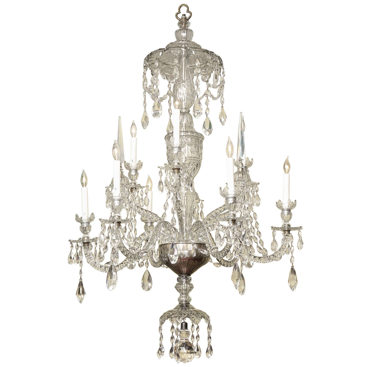 Antique Adam Style Cut Crystal Nine Light Chandelier, c.1900 at 1stDibs ...