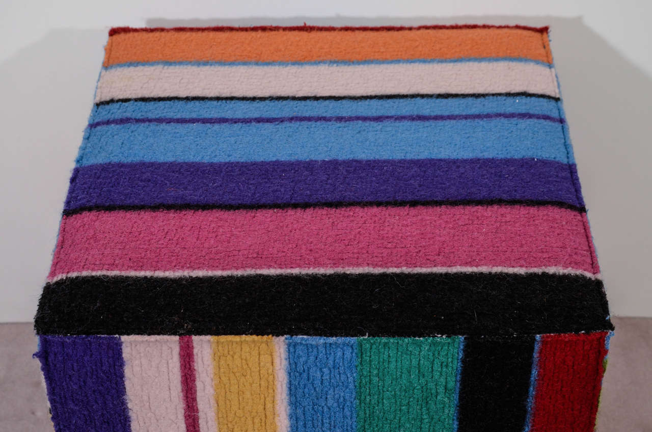 Vintage Multi-Colored Cube Shaped Pouf by Missoni at 1stDibs