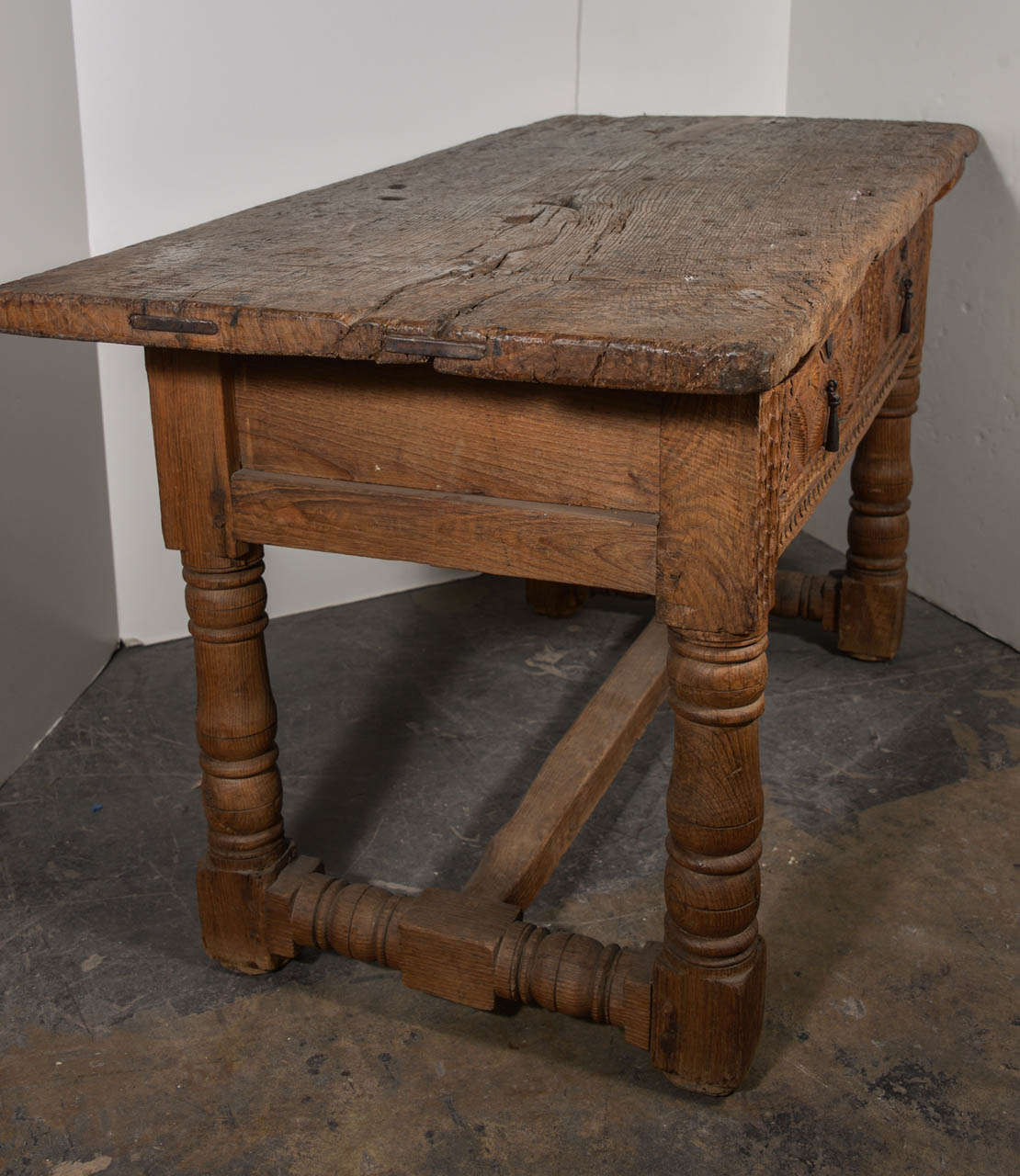 17th century Rustic pine spanish console table at 1stDibs