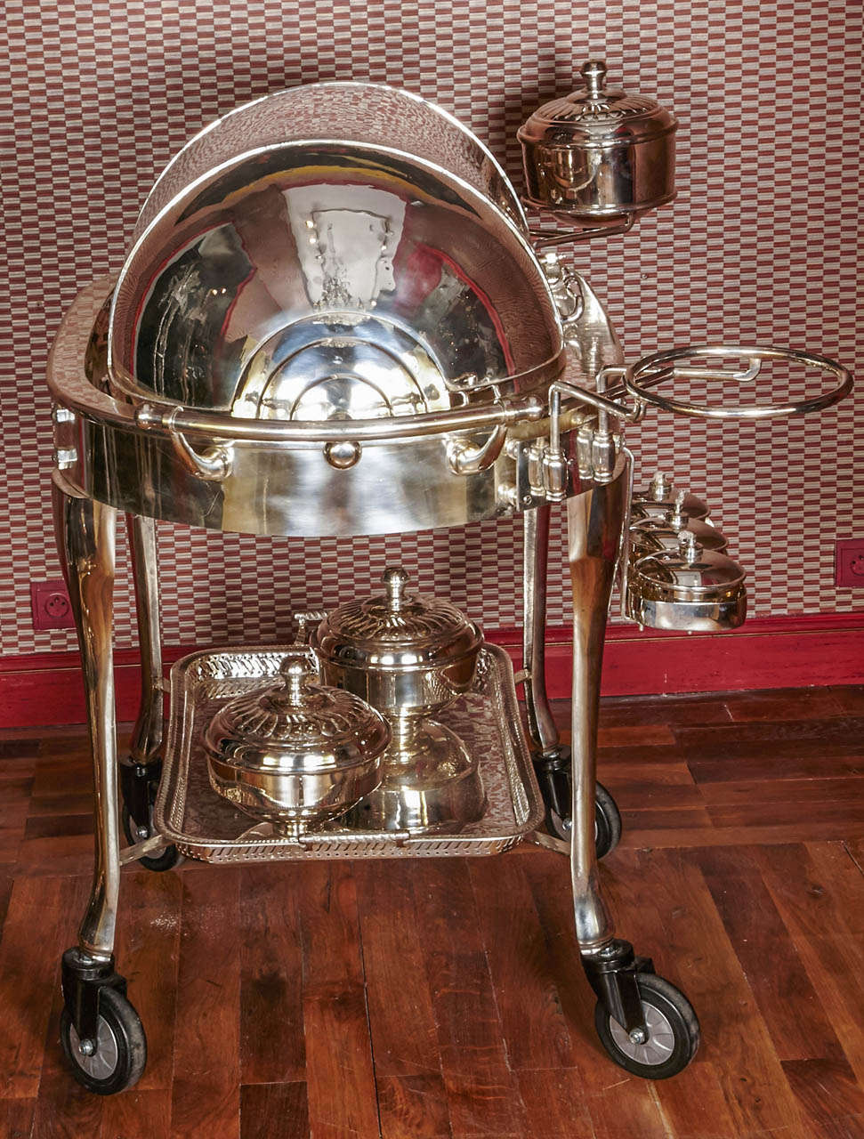 Silver-Plated Serving Trolley at 1stDibs | silver serving trolley ...