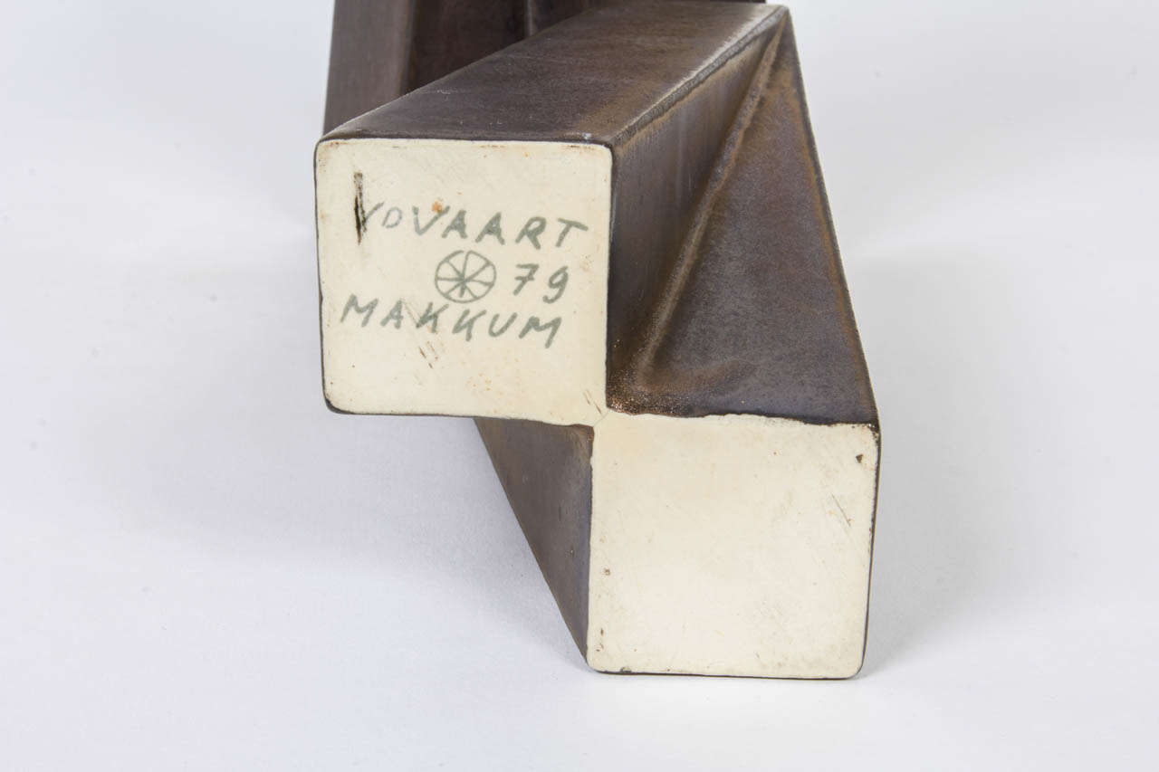 Jan Van Der Vaart, Dutch Avant-Garde Pottery Three Squared Tubular ...