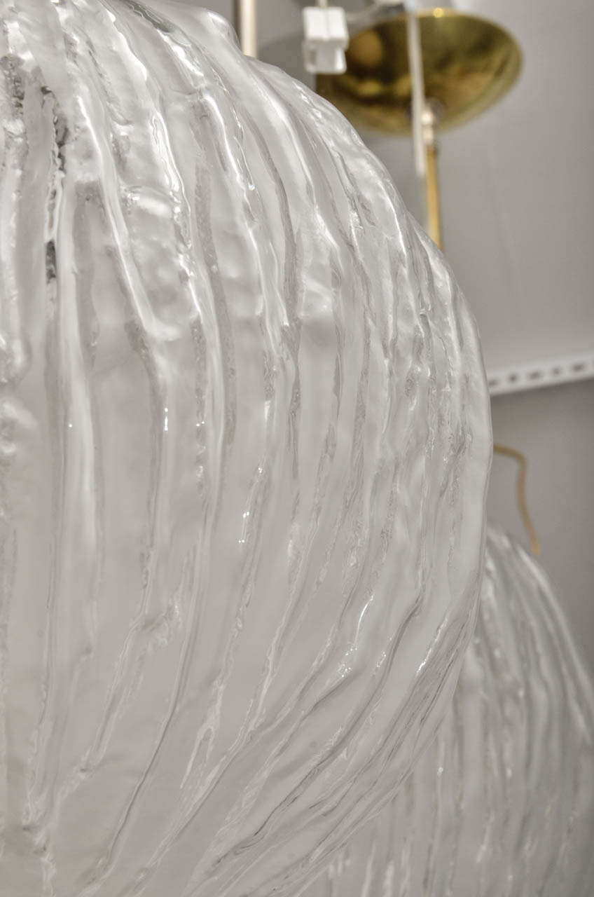 Frosted and Clear Murano Glass Pendant with "Vein" Pattern For Sale at ...
