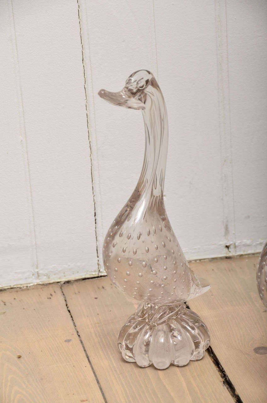 Pair of Murano Glass Ducks Featuring Inclusive Air Bubbles at 1stDibs ...