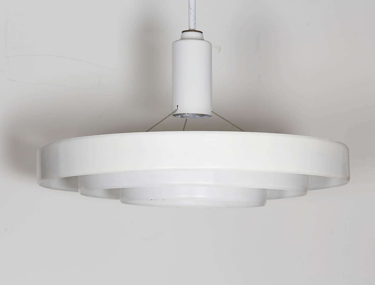Prescolite Minimalist White Three-Tier Saucer Pendant Light Fixture For ...