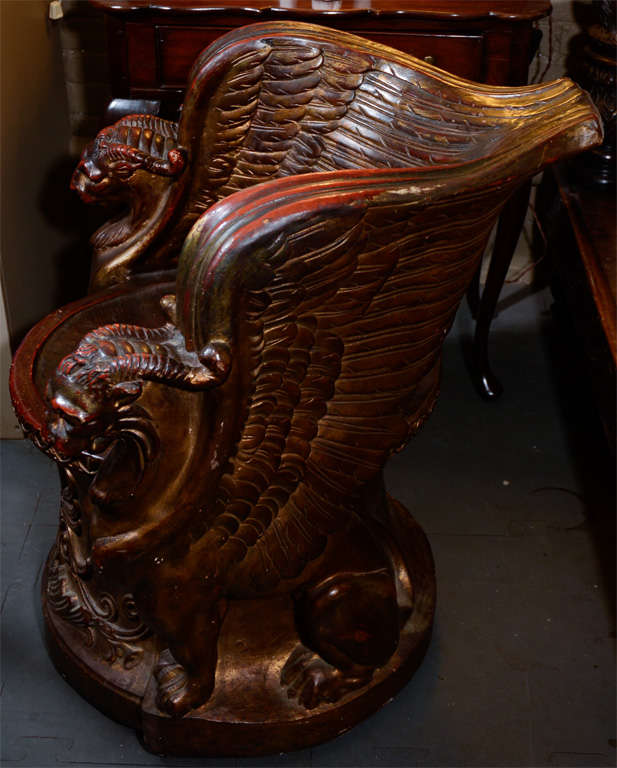 A Gilt Painted Terra-Cotta Griffin Throne Chair after the Design For ...