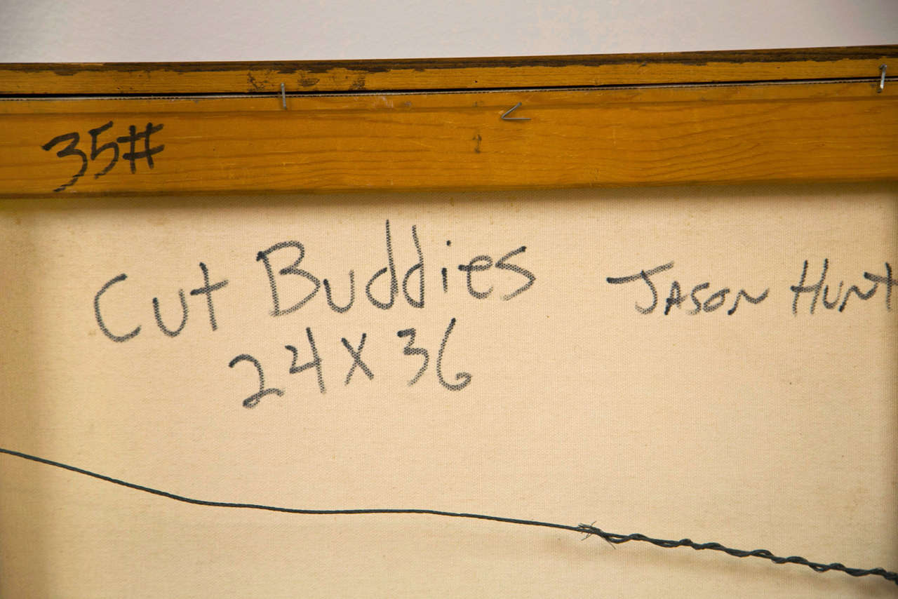 Jason Hunt Oil Painting "Cut Buddies" For Sale at 1stDibs