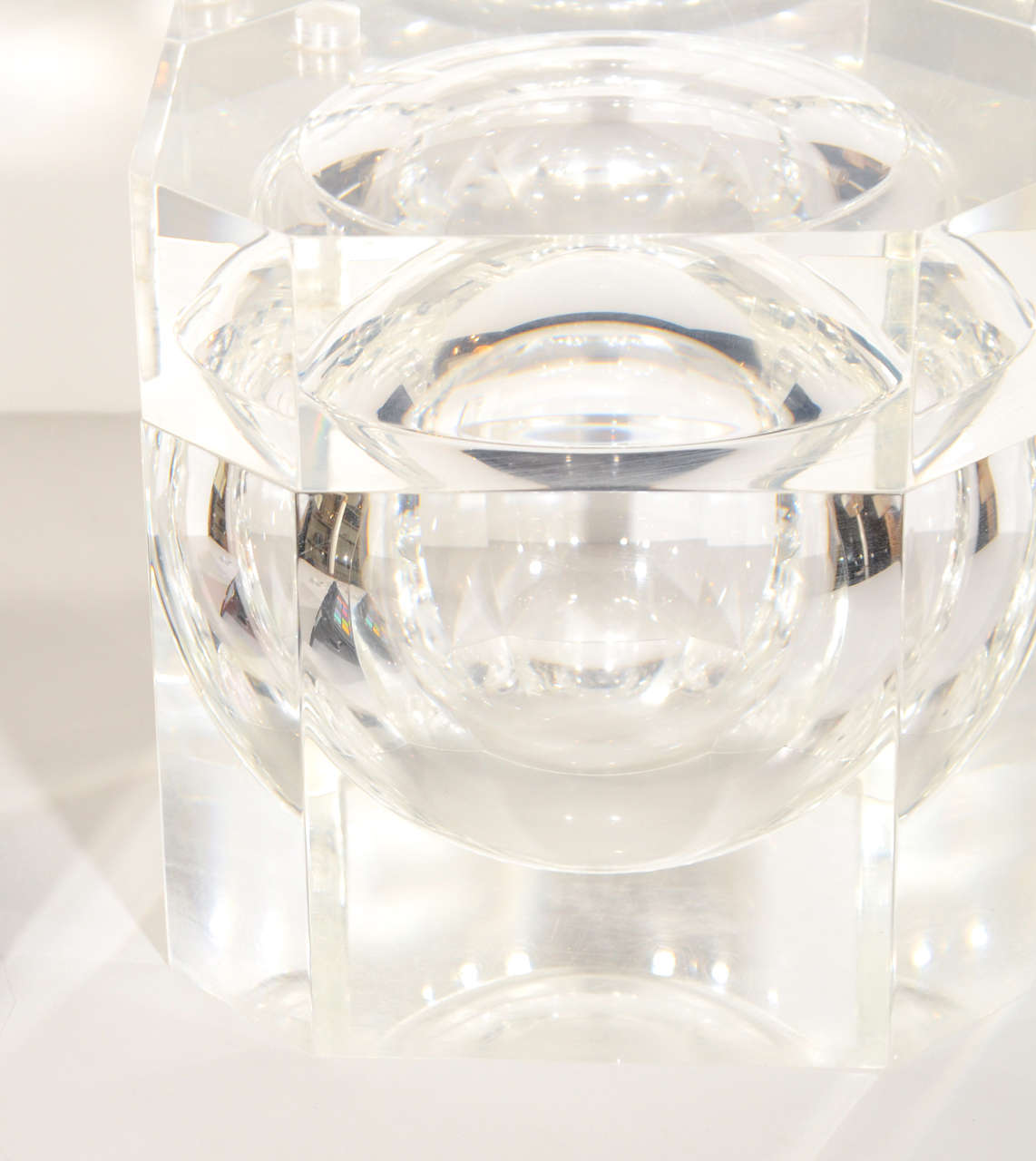 Modernist Lucite Octagonal Ice Bucket in the Manner of Alessandro ...