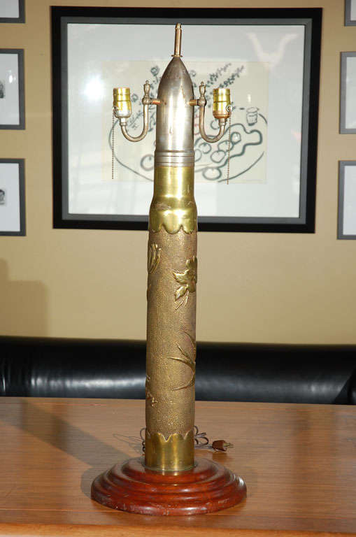 Carved Bullet Floor Lamp. at 1stDibs