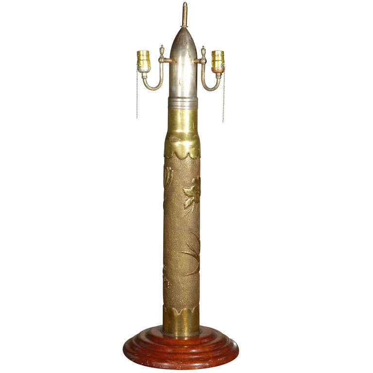 Carved Bullet Floor Lamp. at 1stDibs