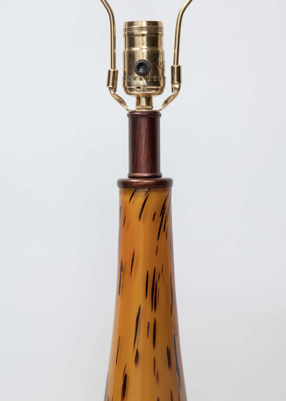Pair of Murano Glass Tortoise Shell Lamps at 1stDibs